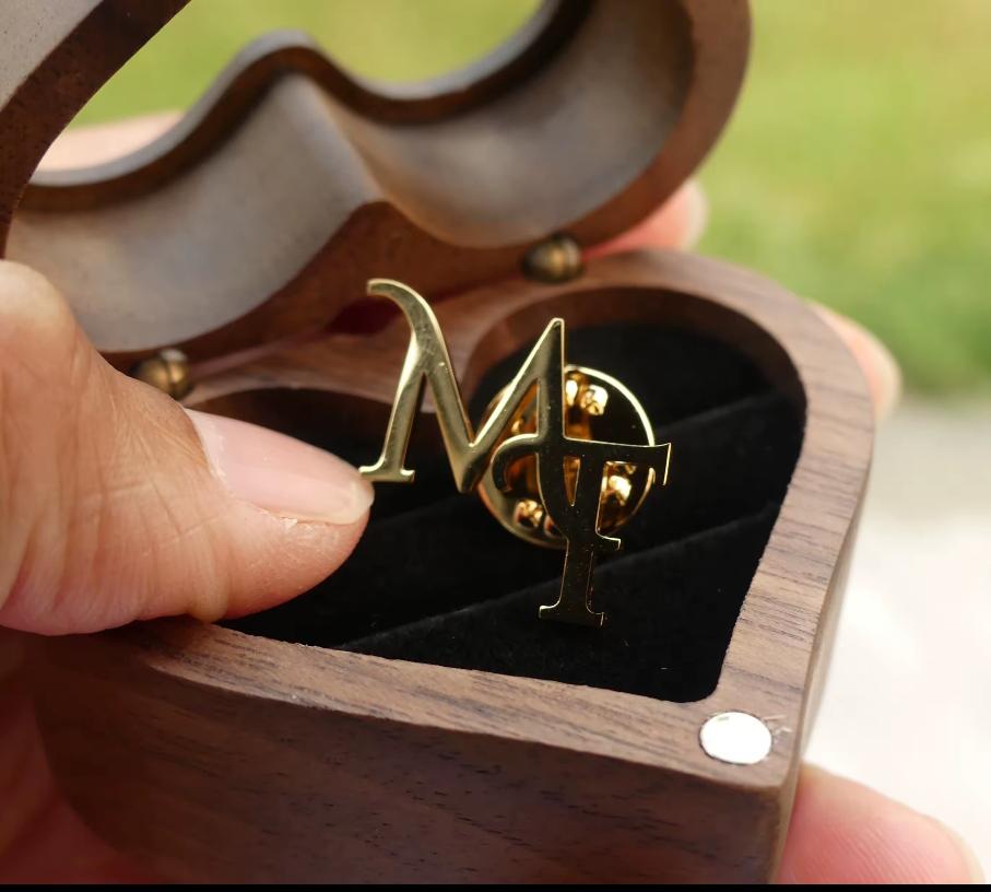 Custom Initials Lapel Pin, Stainless Steel Brooch for Groom ...