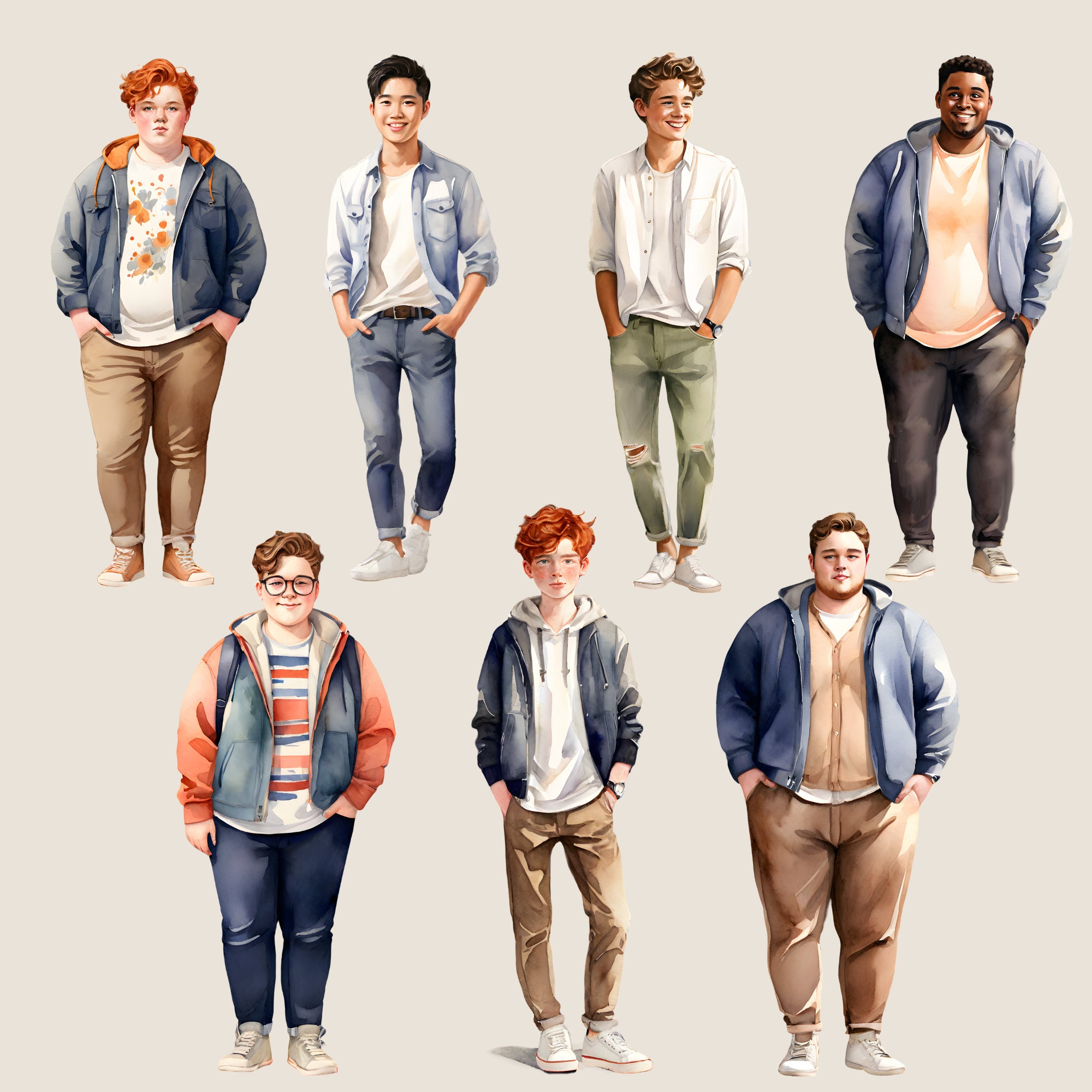 Young People Watercolor Clipart, Commercial Use, Teenagers, Teen Girl ...