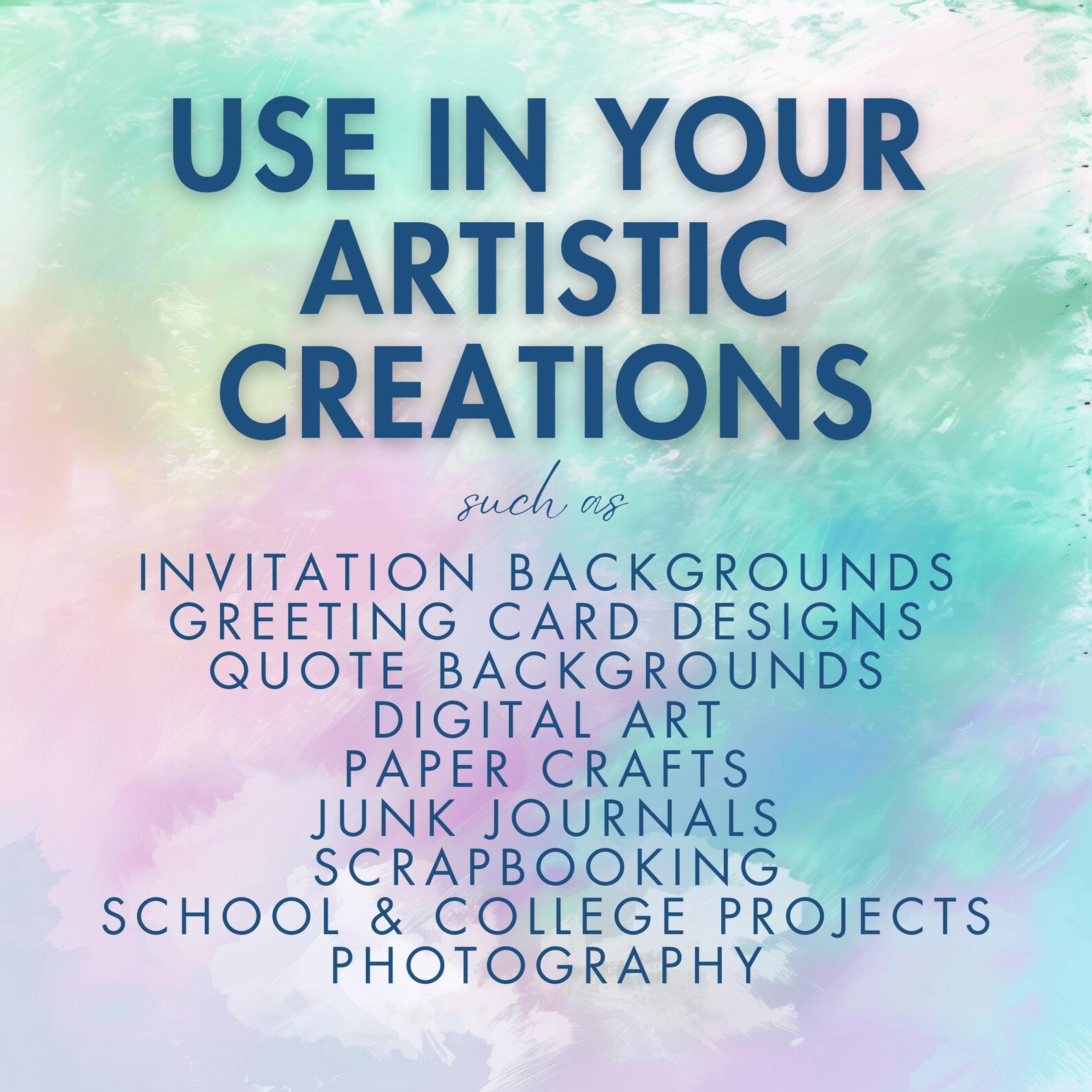 Watercolor Texture Digital Papers, Pastel Wash Teal Blue Pink ...