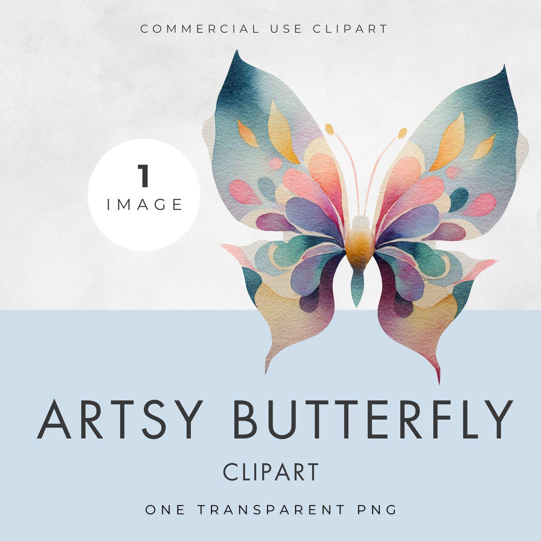 Watercolor Butterfly Clipart: Artsy Whimsical Transparent PNG Graphic ...