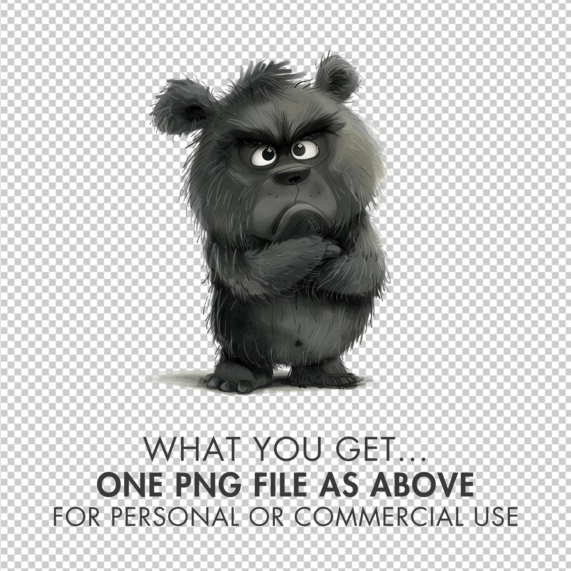 Grumpy Bear Clipart, SINGLE IMAGE, Commercial Use, Transparent PNG ...