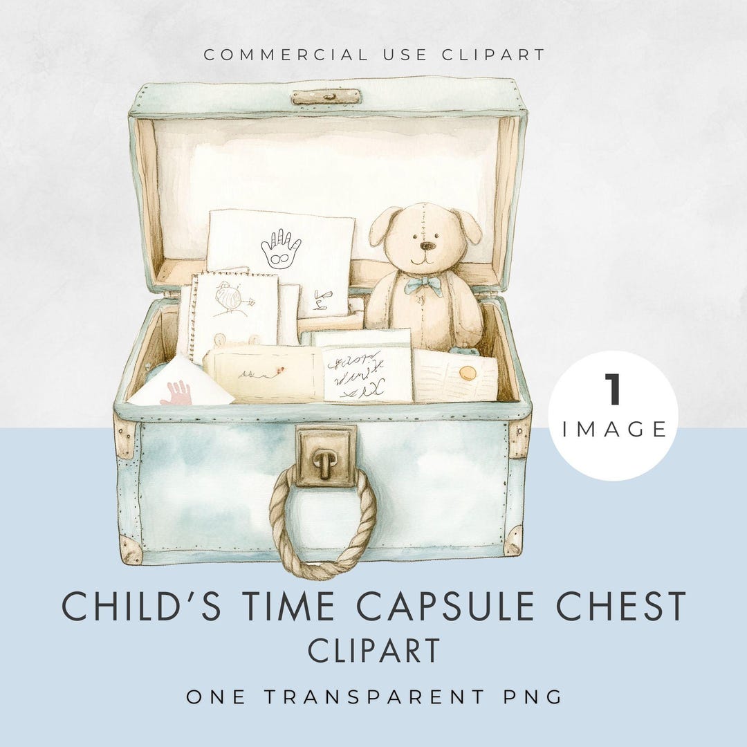 Time Capsule Chest Clipart, SINGLE IMAGE, Commercial Use, Transparent ...