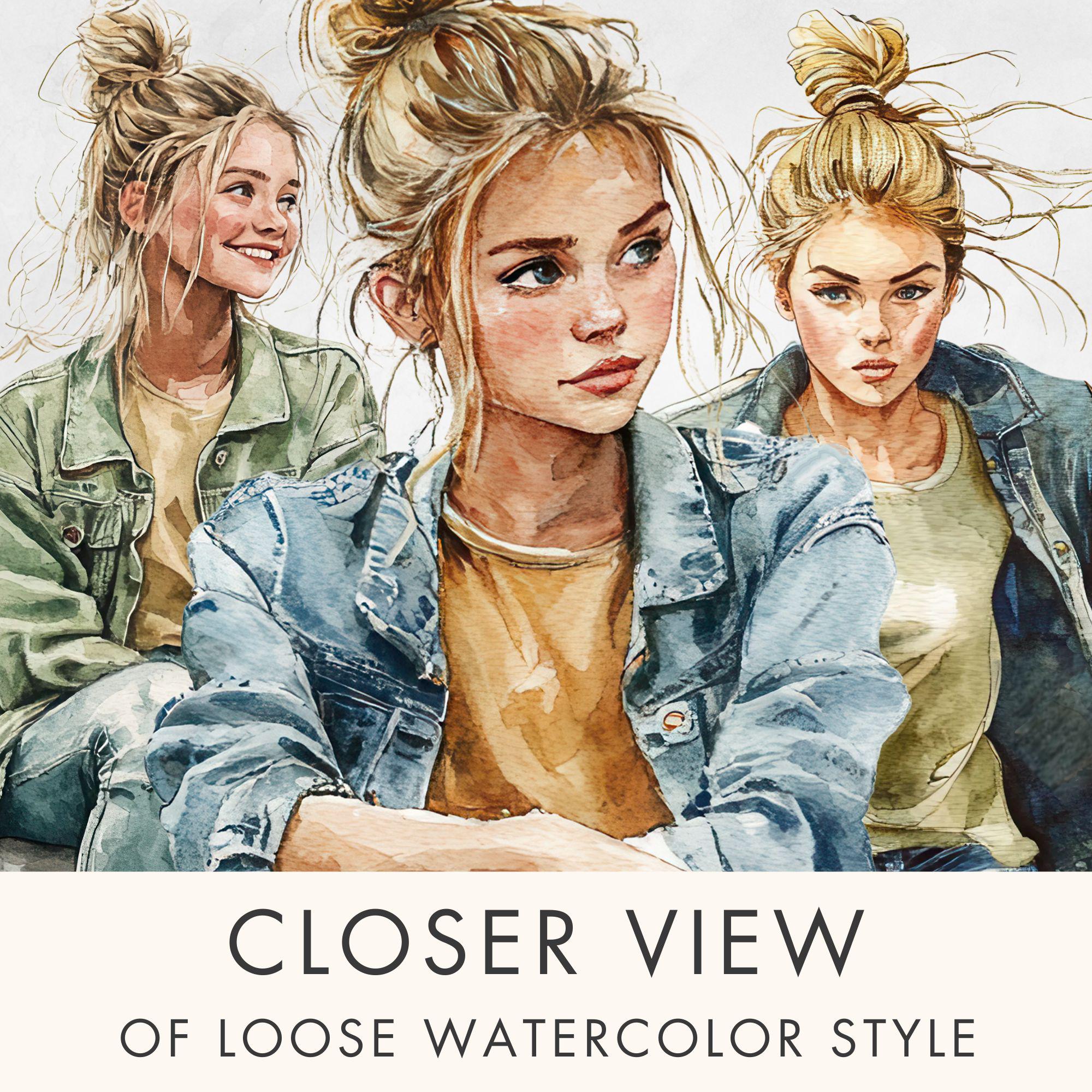 Teen Girl Clipart, Character in Various Poses, Commercial Use ...