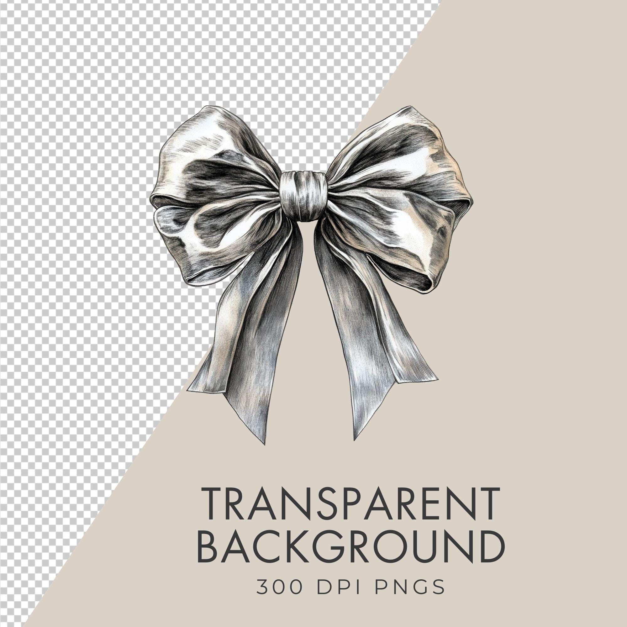 Silver Gray Coquette Bow Clipart, Commercial Use, Transparent PNG, New ...