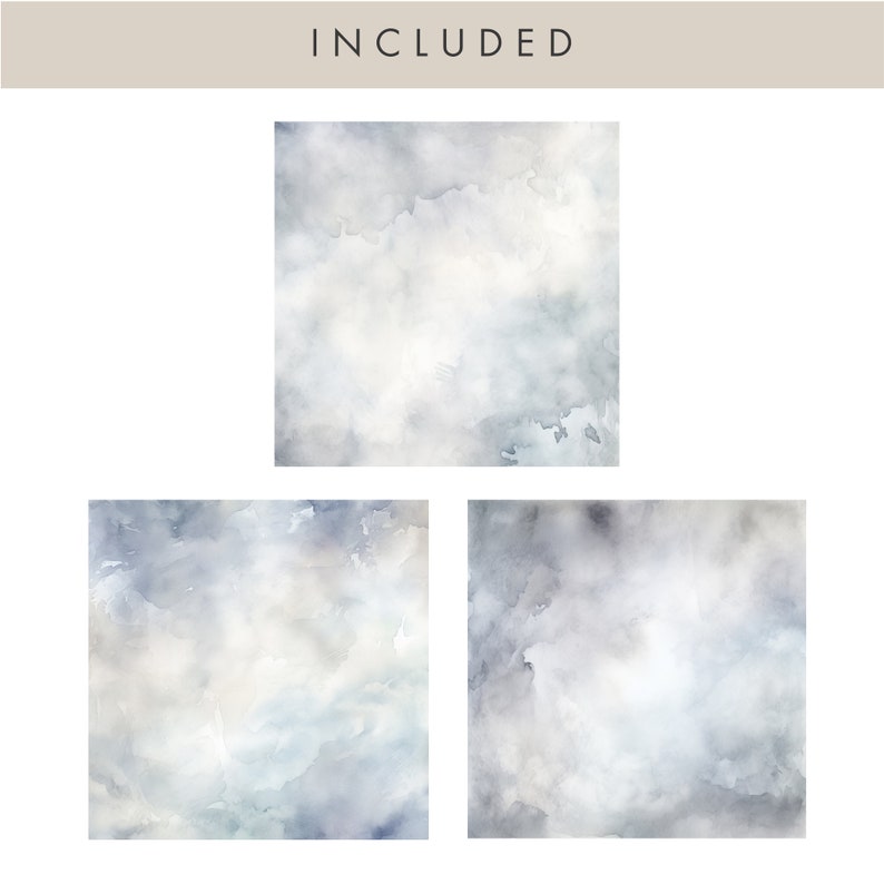 Watercolor Texture Digital Papers, Soft Gray Grey Silver Wash ...