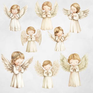 Cute Christmas Angel Clipart, Commercial Use, Transparent PNG, Little ...