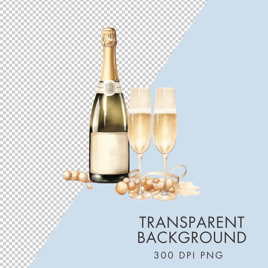 Pearls & Prosecco Clipart: Bridal Shower Transparent PNG Graphic ...