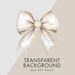 Cream Sparkle Coquette Bow Clipart, Commercial Use, Transparent PNG ...