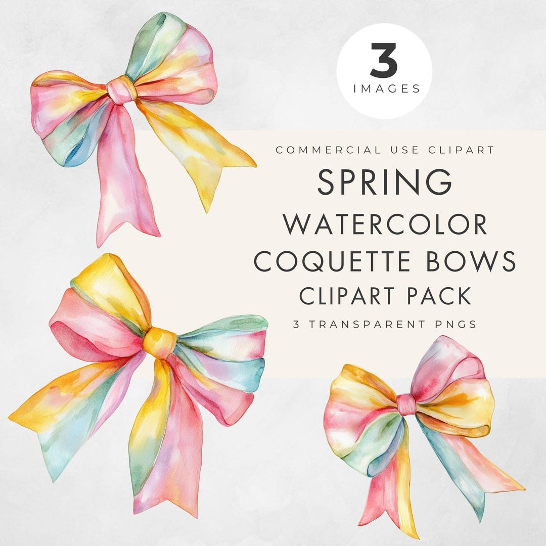 Easter Coquette Bow Clipart, Commercial Use, Transparent PNG, Spring ...