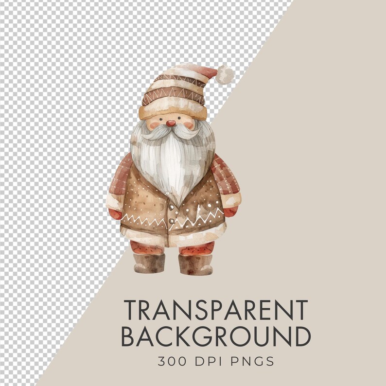 Boho Christmas Clipart: Neutral Winter Illustrations (transparent PNG ...