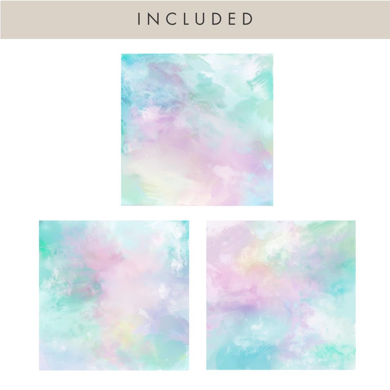 Watercolor Texture Digital Papers, Pastel Wash Teal Blue Pink ...