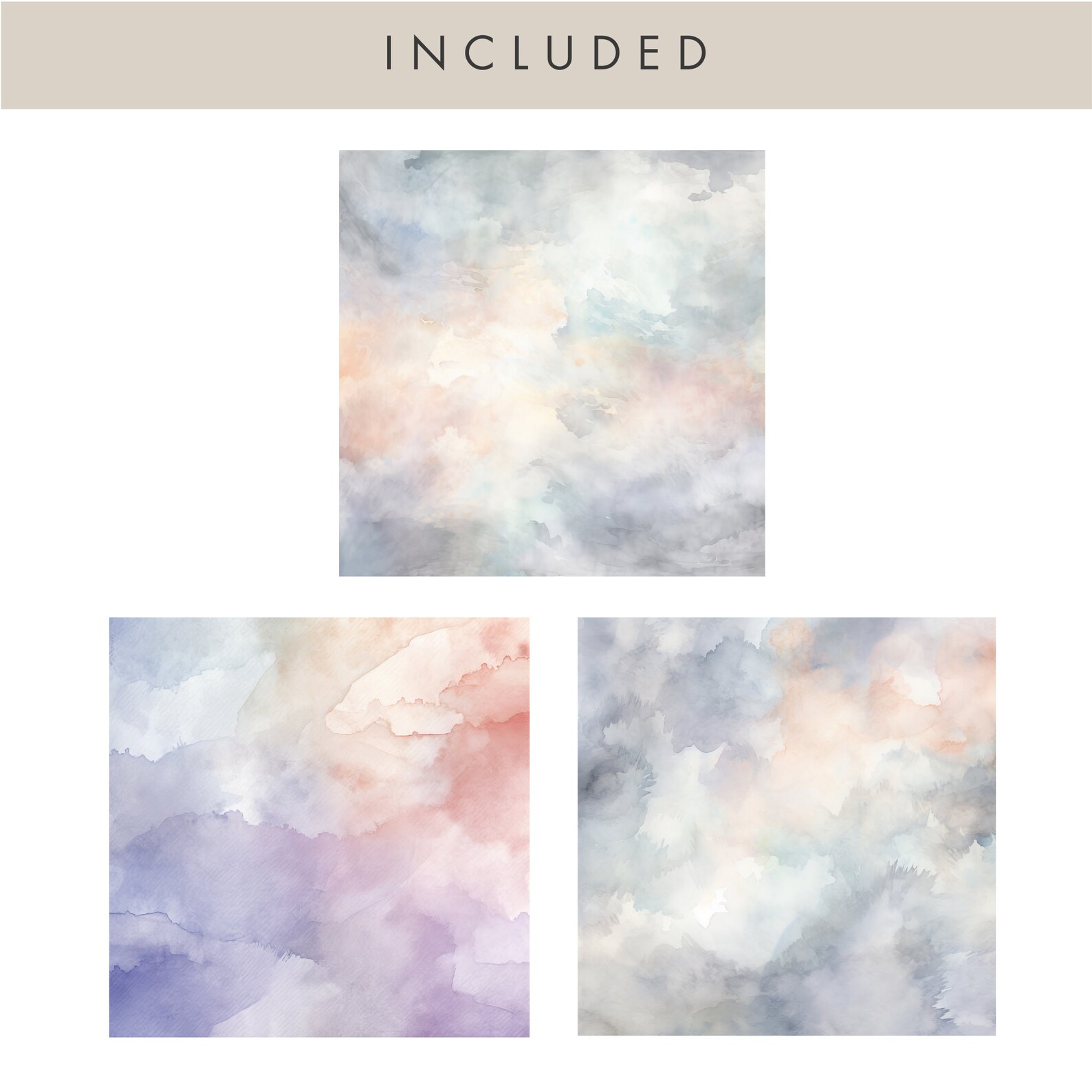 Watercolor Texture Digital Paper: Soft Pastel Backgrounds (JPG Instant ...