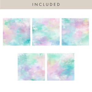 Watercolor Texture Digital Papers, Pastel Wash Teal Blue Pink ...