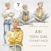 Teen Girl Clipart Set, Trendy Character in Various Poses, Commercial ...