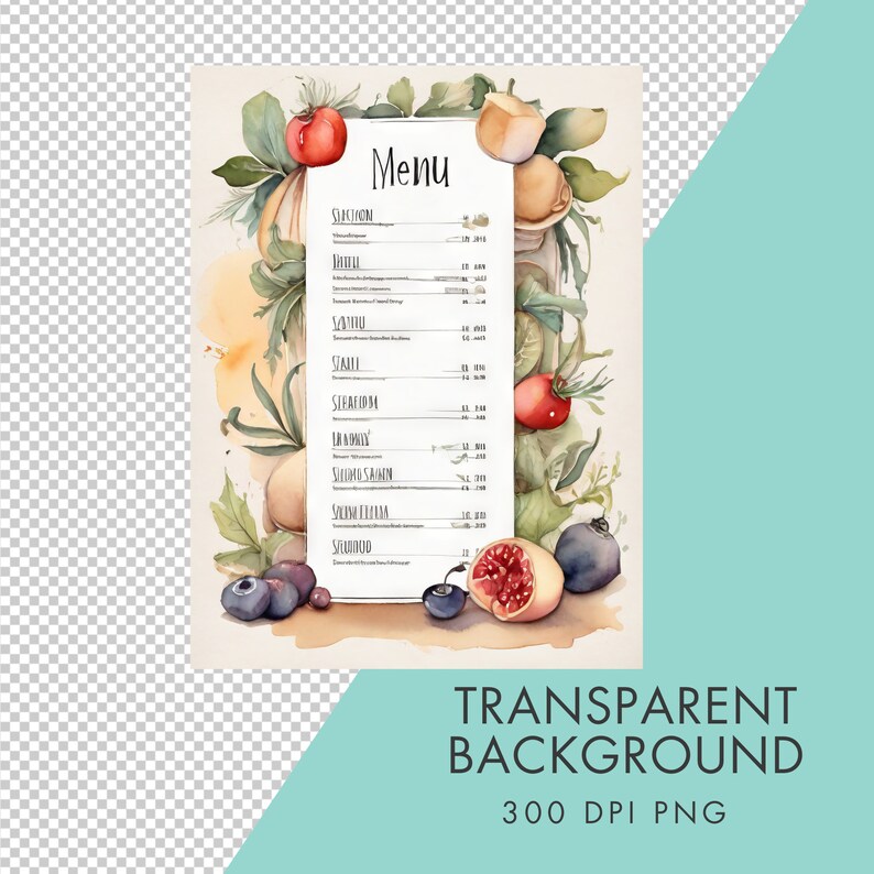 Illustrations of Menus Clipart, 8 IMAGES, Commercial License ...