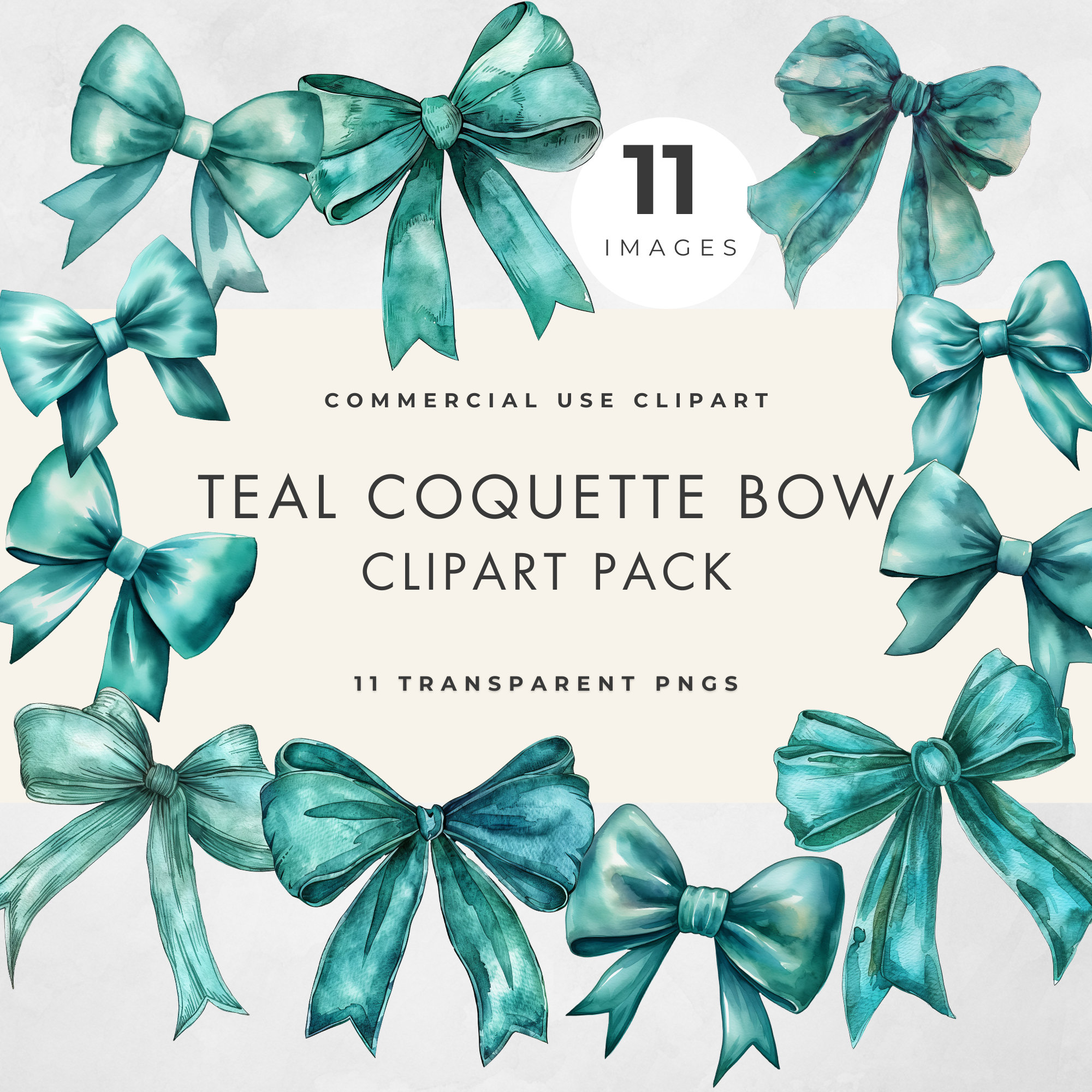 Teal Coquette Bow Clipart, 11 Images, Commercial Use, Transparent Pngs ...