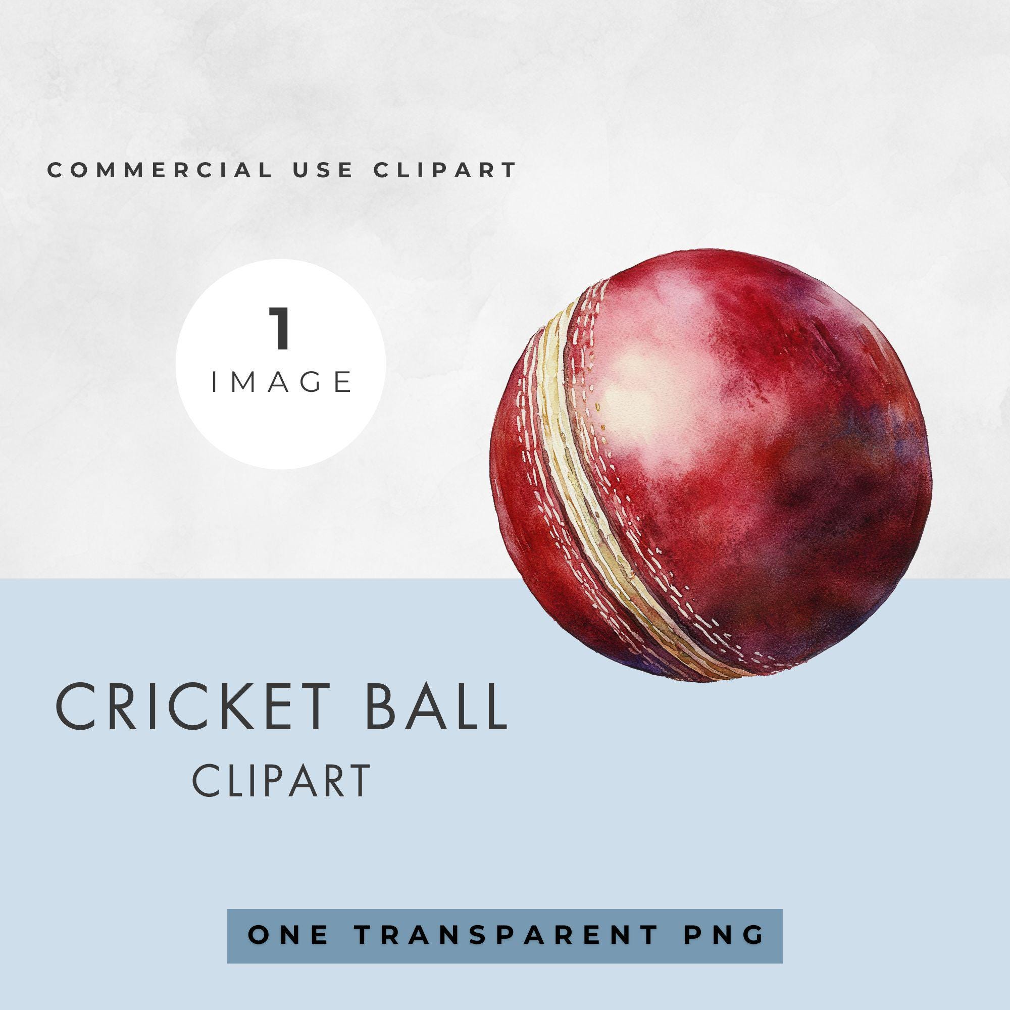 Watercolor Cricket Ball Clipart: Transparent PNG, Commercial Use ...