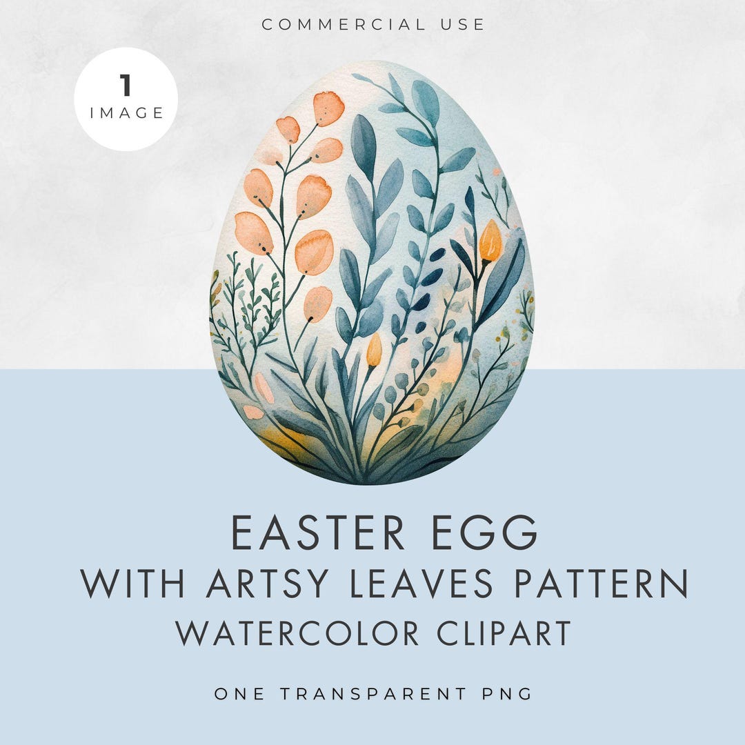Watercolor Easter Egg Clipart, SINGLE IMAGE, Commercial Use ...
