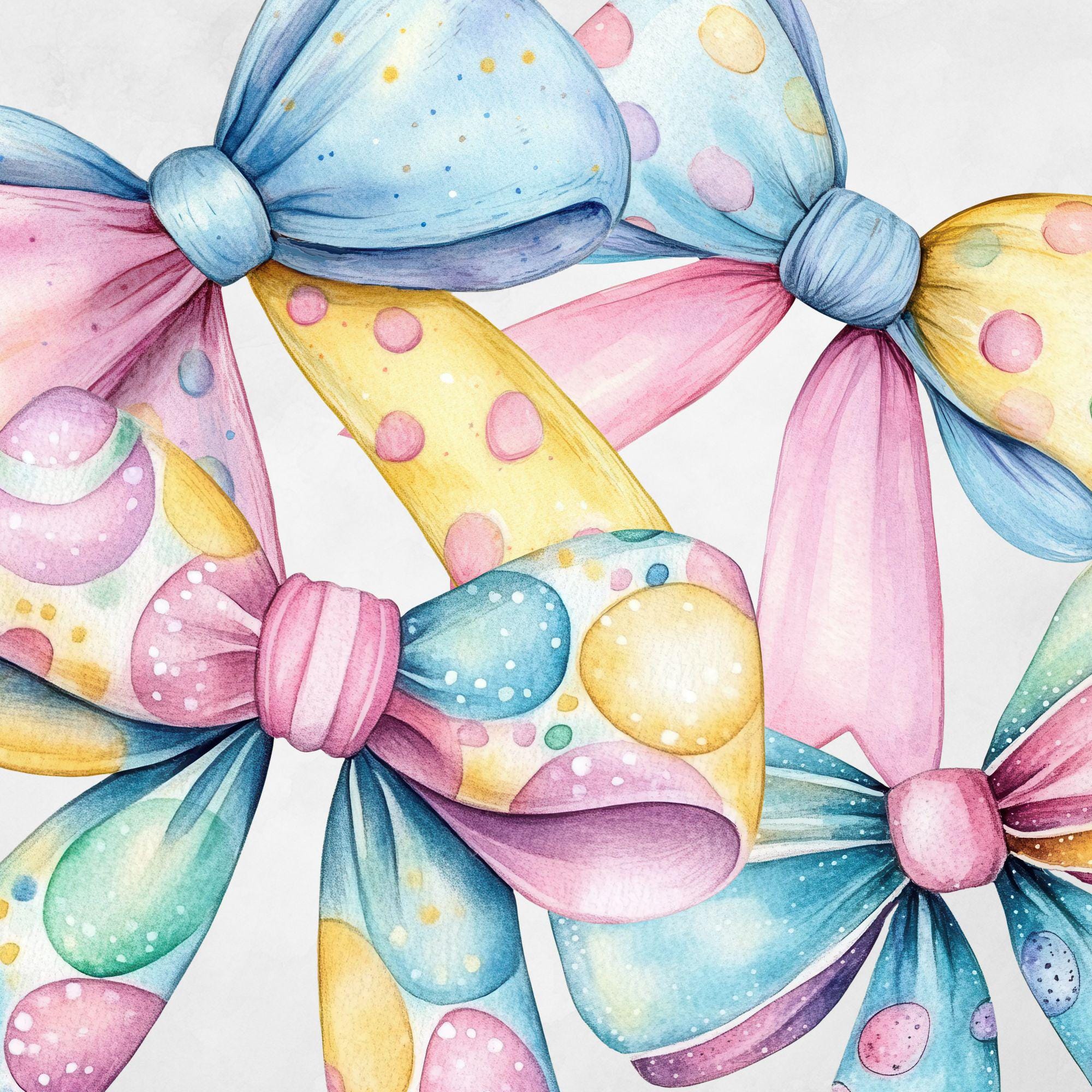 Easter Coquette Bow Clipart, Commercial Use, Transparent PNG, Spring ...