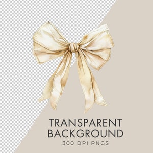 Cream Coquette Bow Clipart, 15 Images, Commercial Use, Transparent Pngs ...