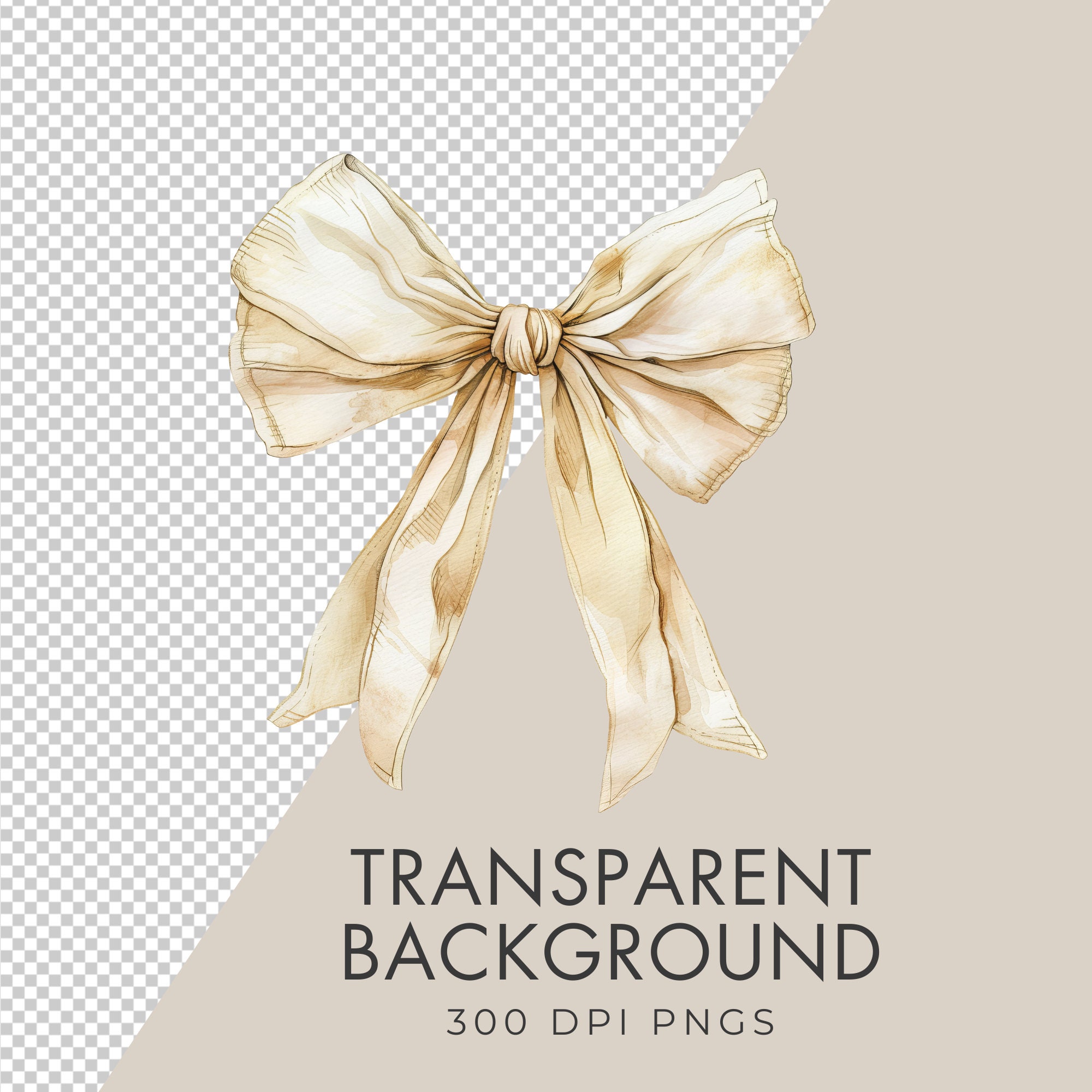 Cream Coquette Bow Clipart, 15 Images, Commercial Use, Transparent Pngs ...