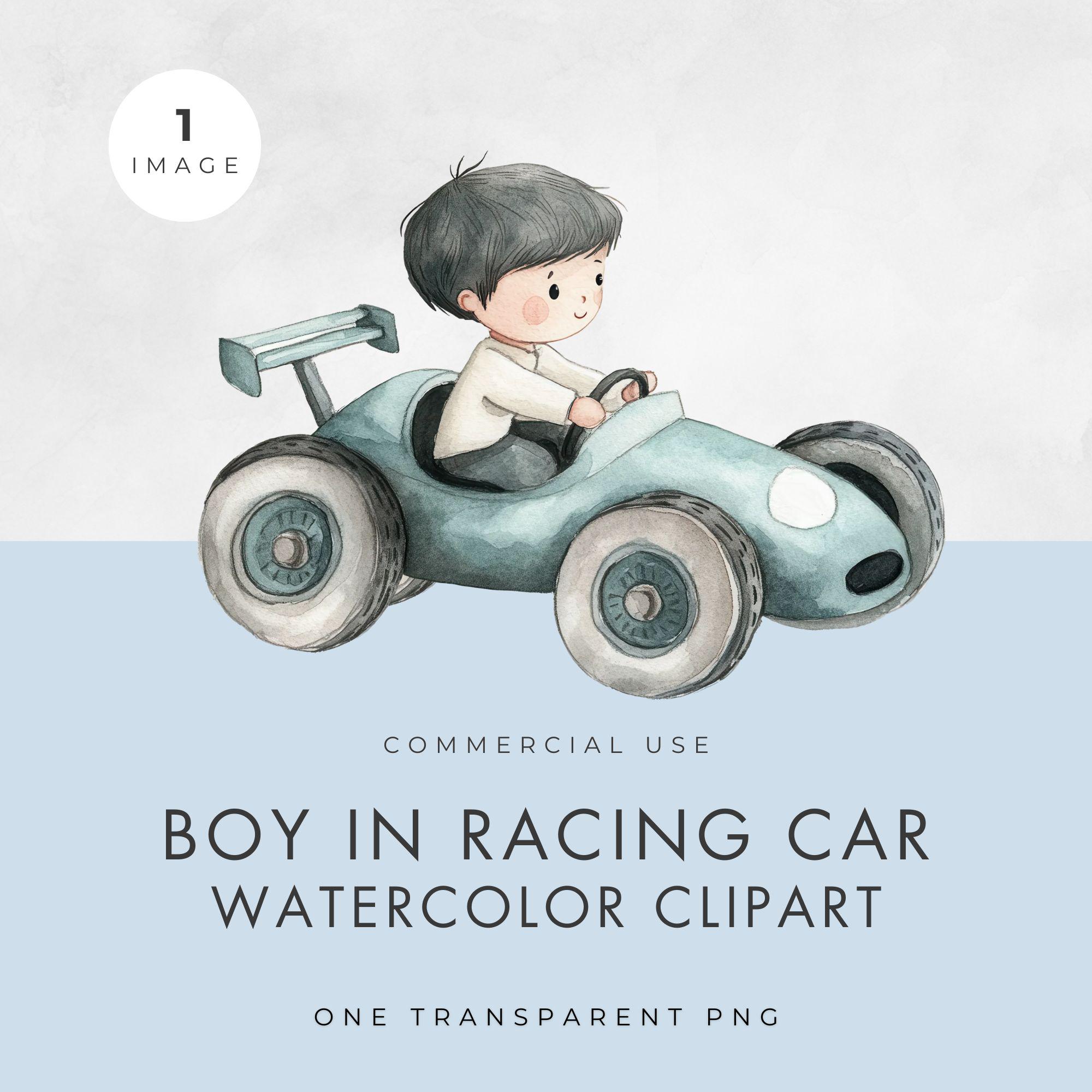 Boy Racing Driver Clipart, SINGLE IMAGE, Commercial Use, Transparent ...