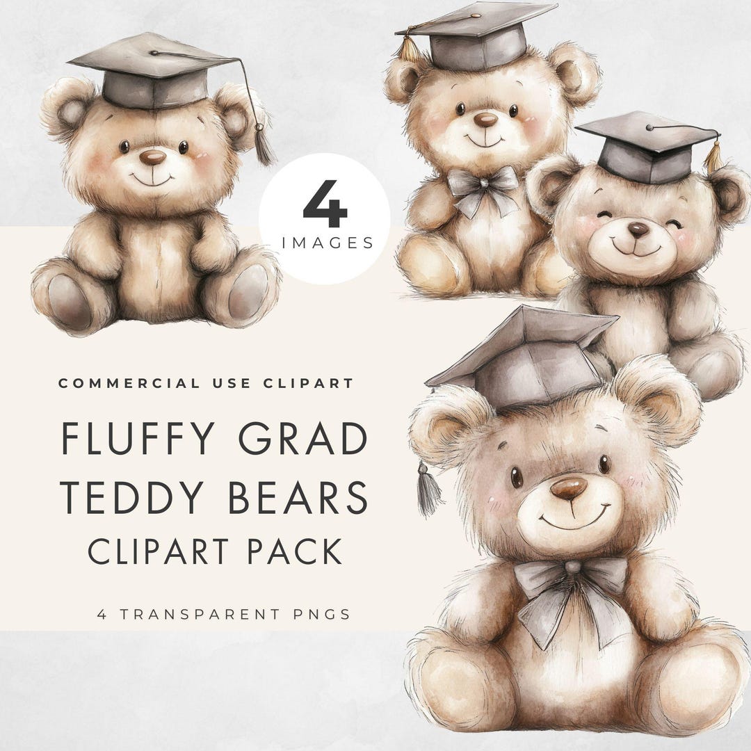 Graduation Teddy Bear Clipart, Commercial License, Transparent PNG ...