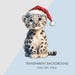 Snow Leopard in Santa Hat Clipart, SINGLE IMAGE, Commercial Use ...