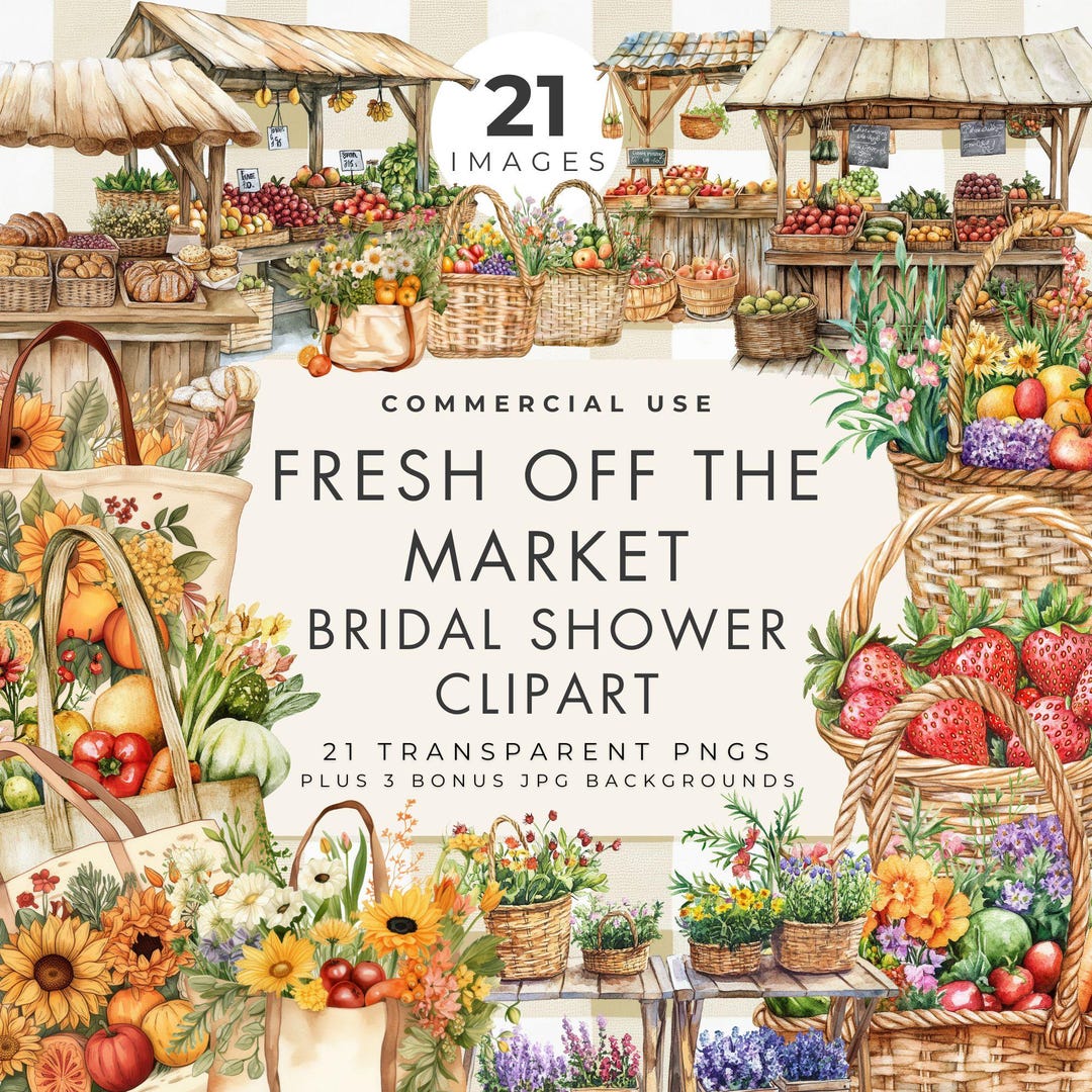 Fresh off the Market Clipart, Commercial Use, Transparent PNG, Bridal ...