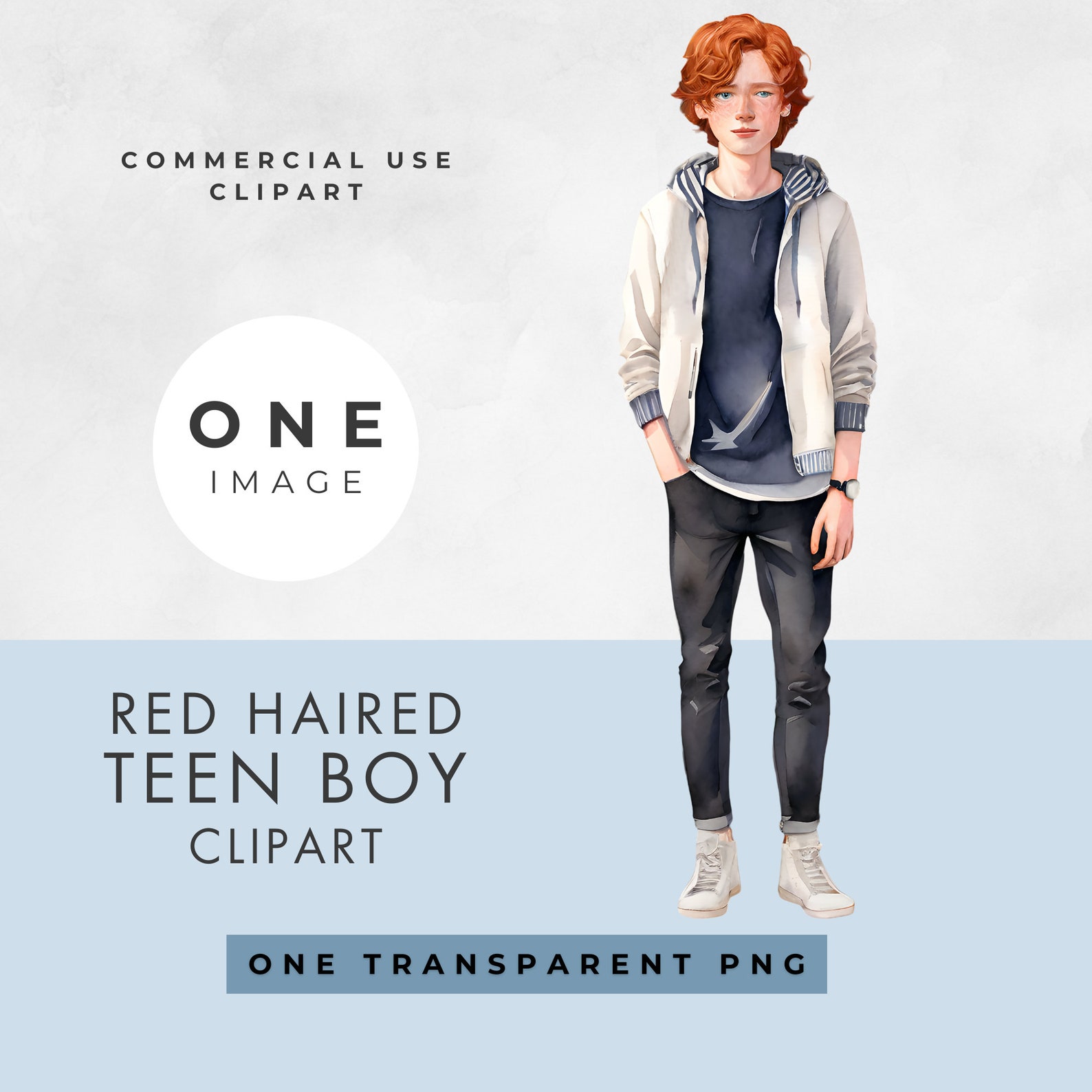 Teen Boy Clipart, SINGLE IMAGE, Commercial Use License, Transparent PNG ...