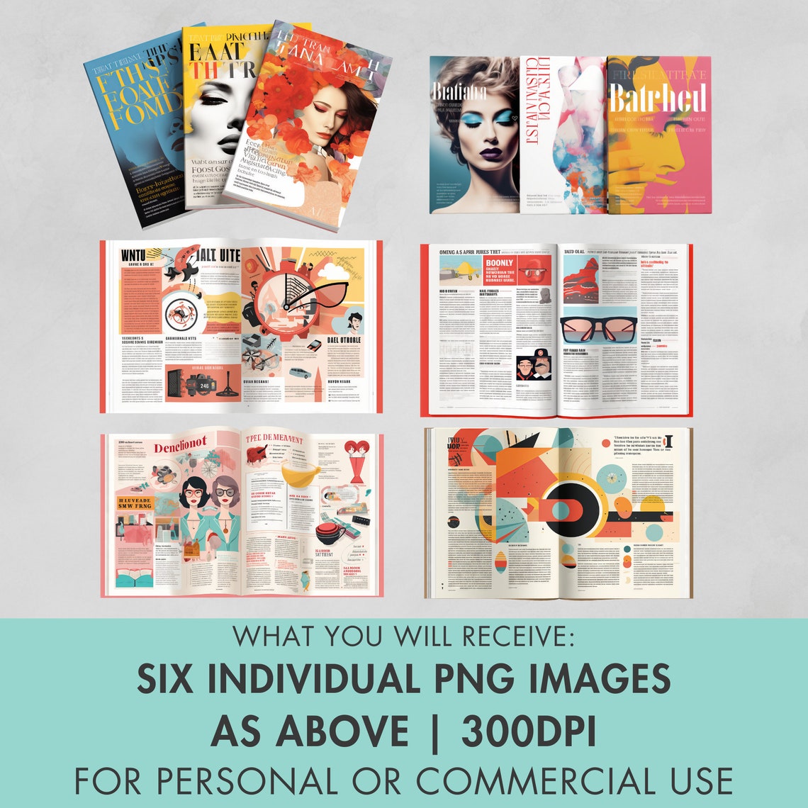 Illustrations of Magazines Clipart, 6 IMAGES, Commercial License ...