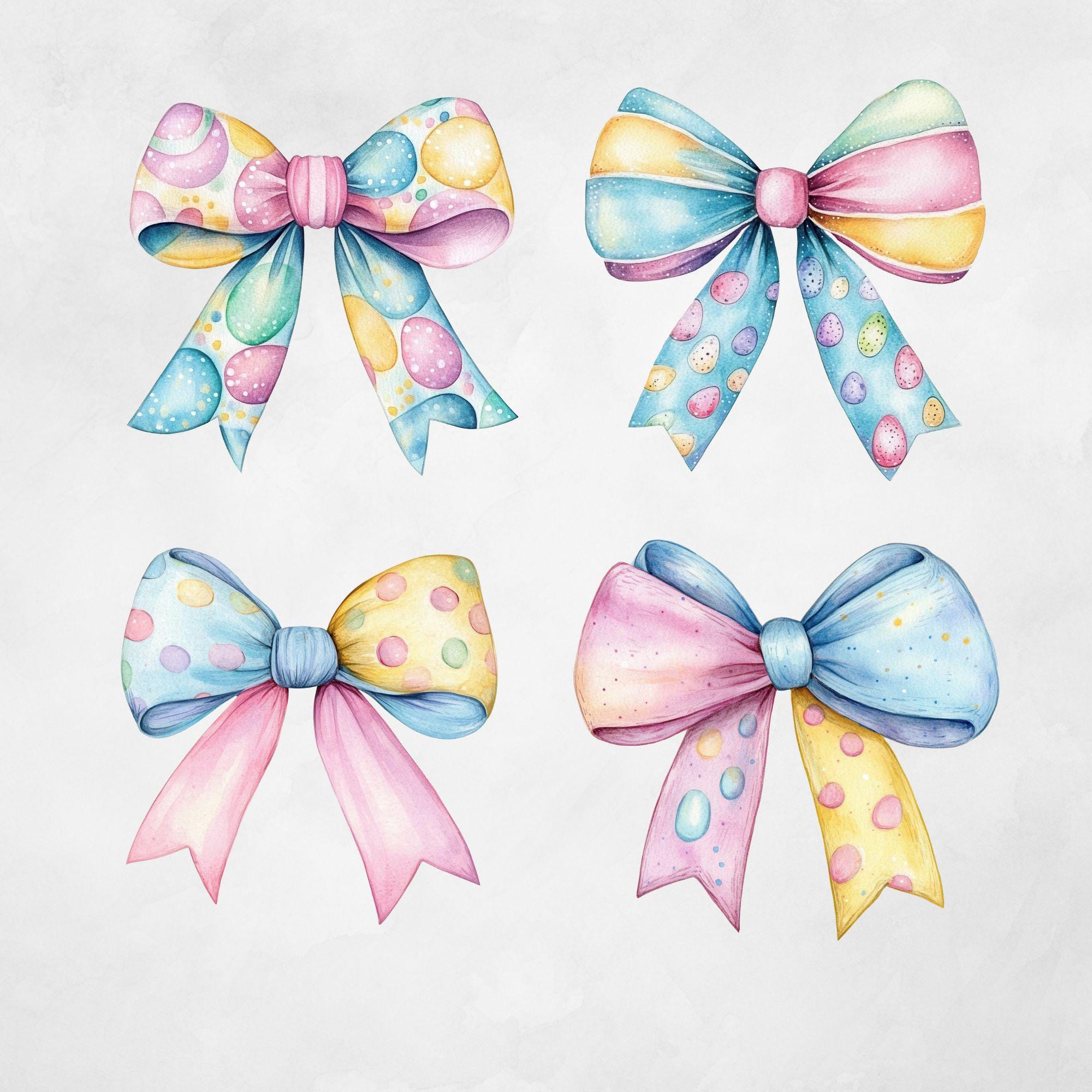 Easter Coquette Bow Clipart, Commercial Use, Transparent PNG, Spring ...