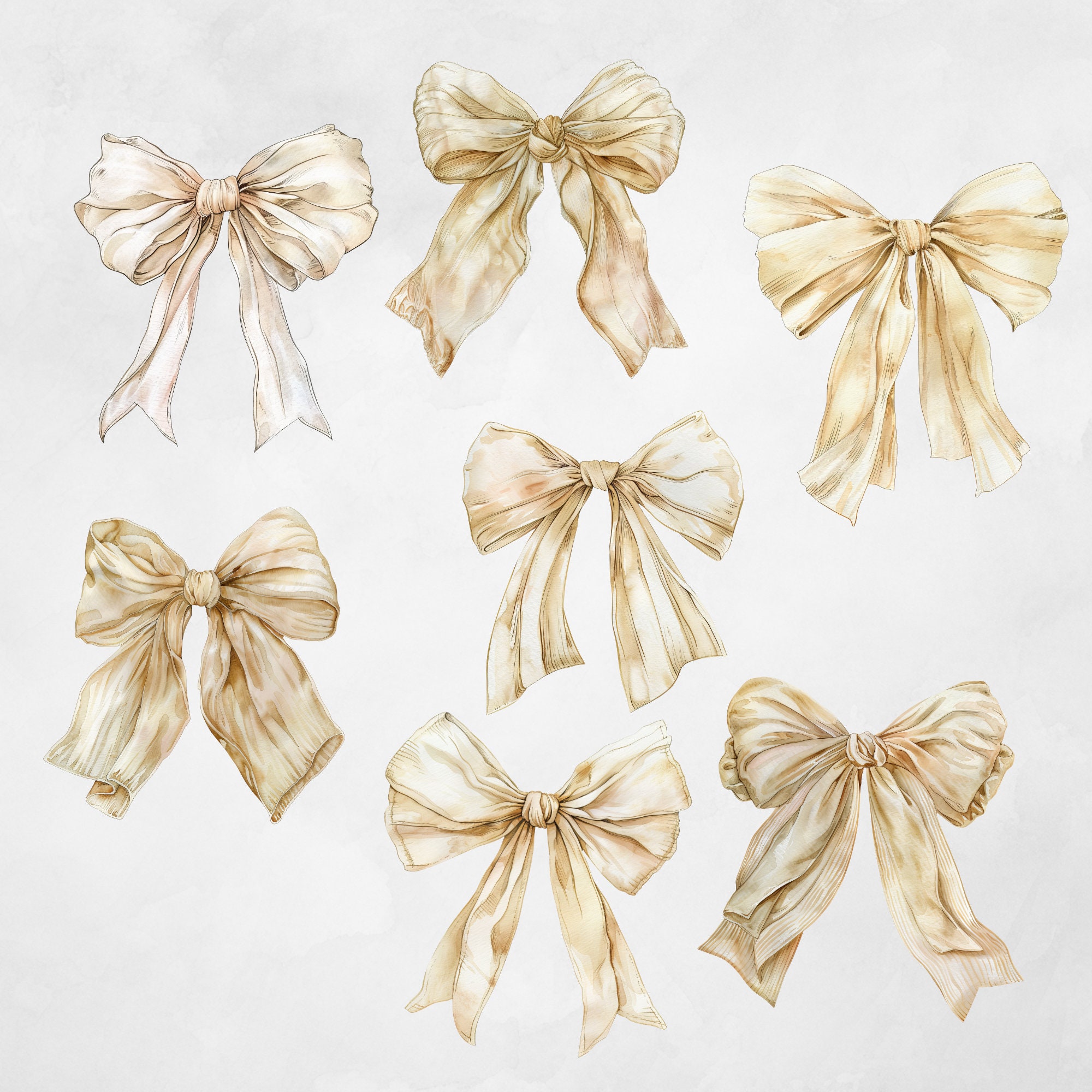 Cream Coquette Bow Clipart, 15 Images, Commercial Use, Transparent Pngs ...