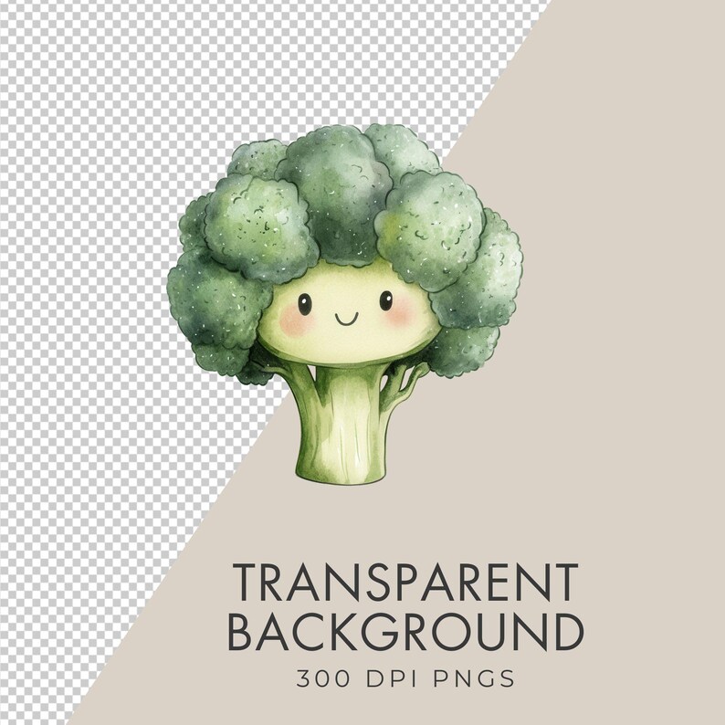 Cute Vegetable Clipart, Commercial Use, Transparent PNG, Watercolor ...