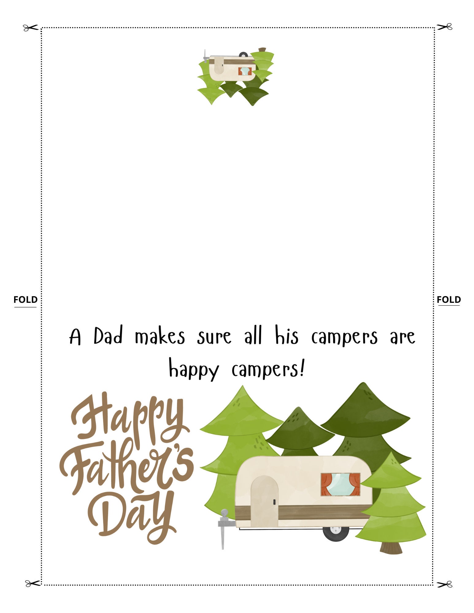 Father's Day Card. Camping Card, Printable Card, Custom Card for Him ...