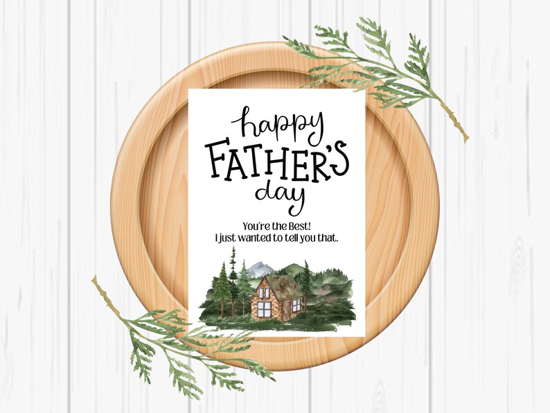 Father's Day Card, Cabin in the Woods, Printable Card, Custom Card for ...
