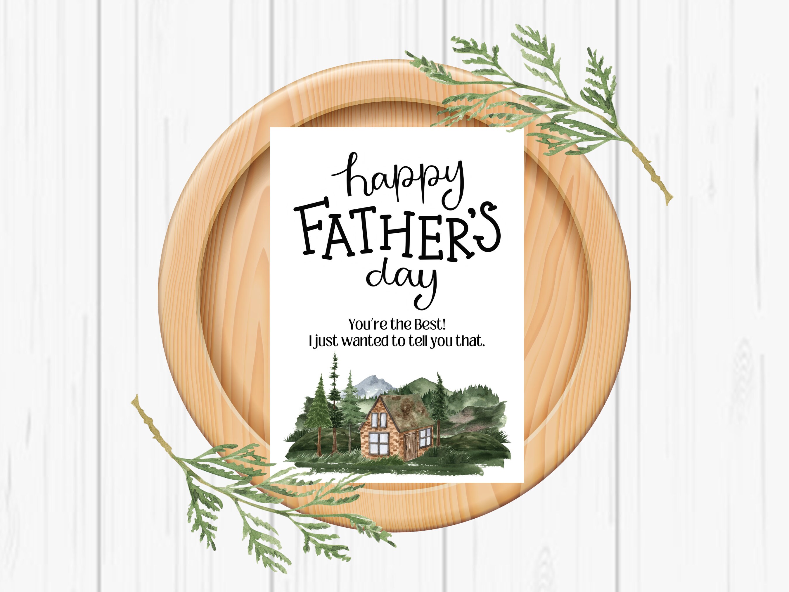 Father's Day Card, Cabin in the Woods, Printable Card, Custom Card for ...