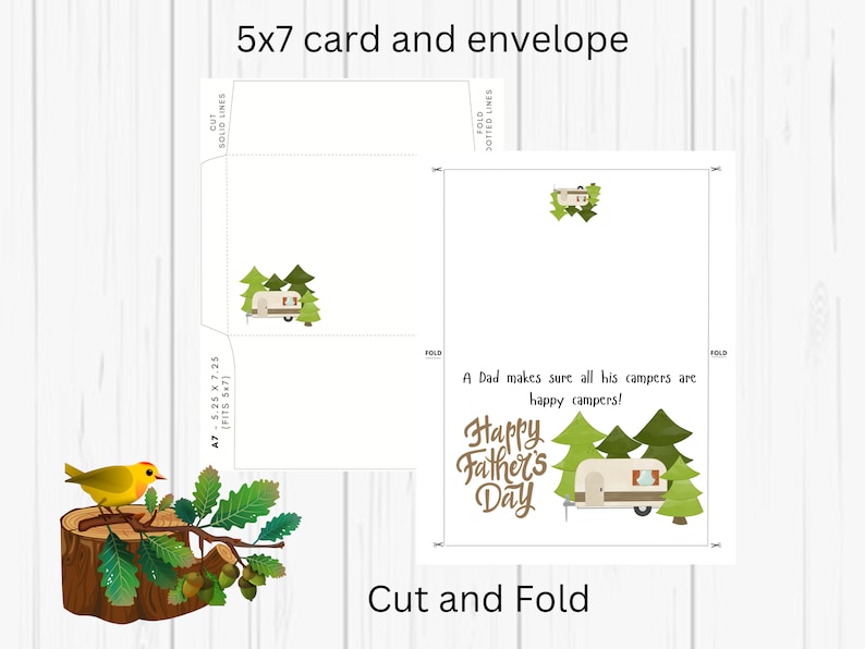 Camping Father's Day Card, Happy Campers, Printable Card (instant ...