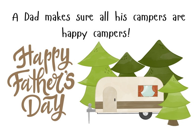 Father's Day Card. Camping Card, Printable Card, Custom Card for Him ...