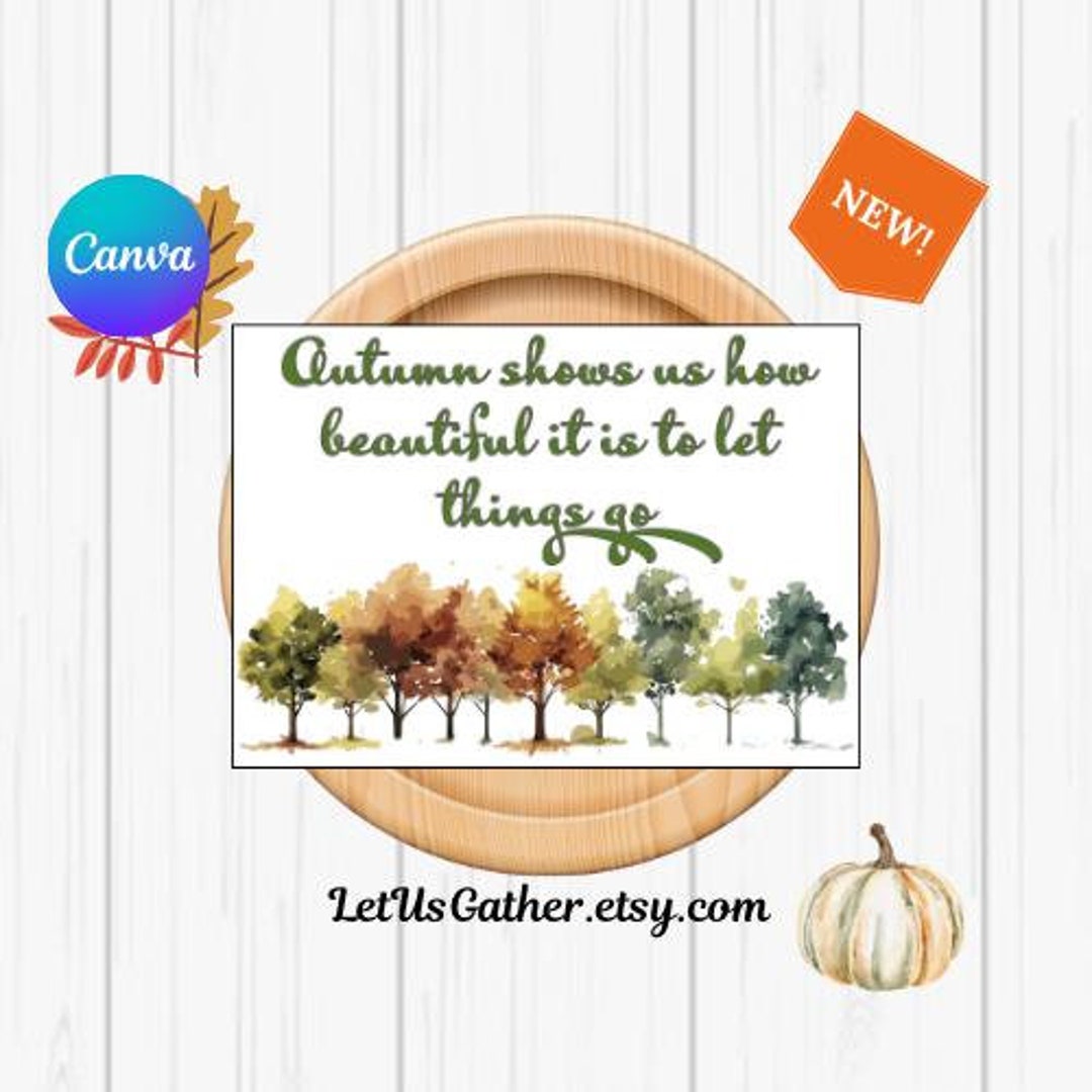 Autumn Fall Card, Fall Tree Card, Digital Card, Autumn Leaves Card ...