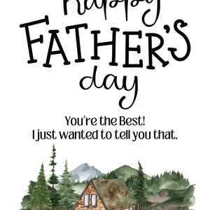 Father's Day Card, Cabin in the Woods, Printable Card, Custom Card for ...