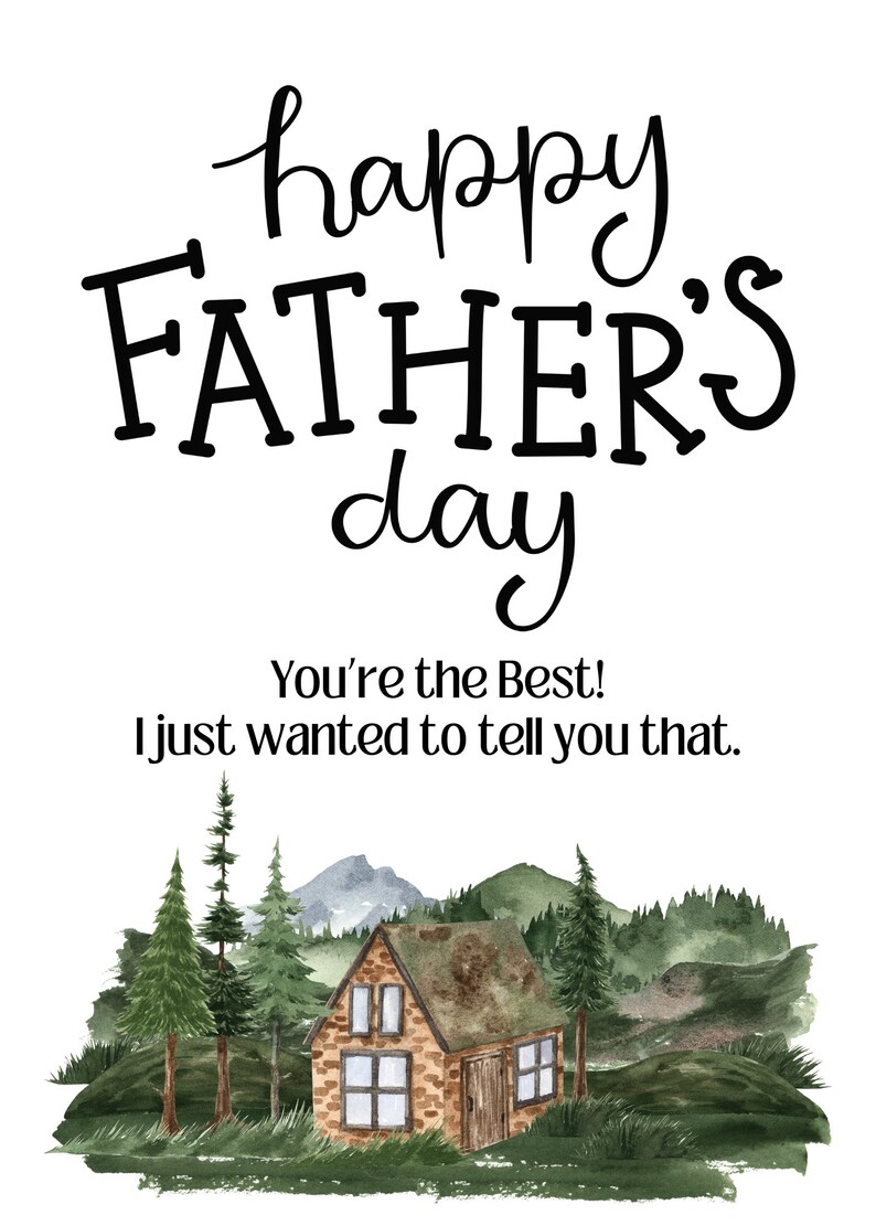 Father's Day Card, Cabin in the Woods, Printable Card, Custom Card for ...