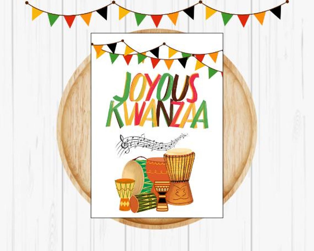 Joyous Kwanzaa Card, African American Holiday, Music Theme (PDF Pattern ...