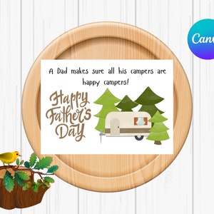 Father's Day Card. Camping Card, Printable Card, Custom Card for Him ...