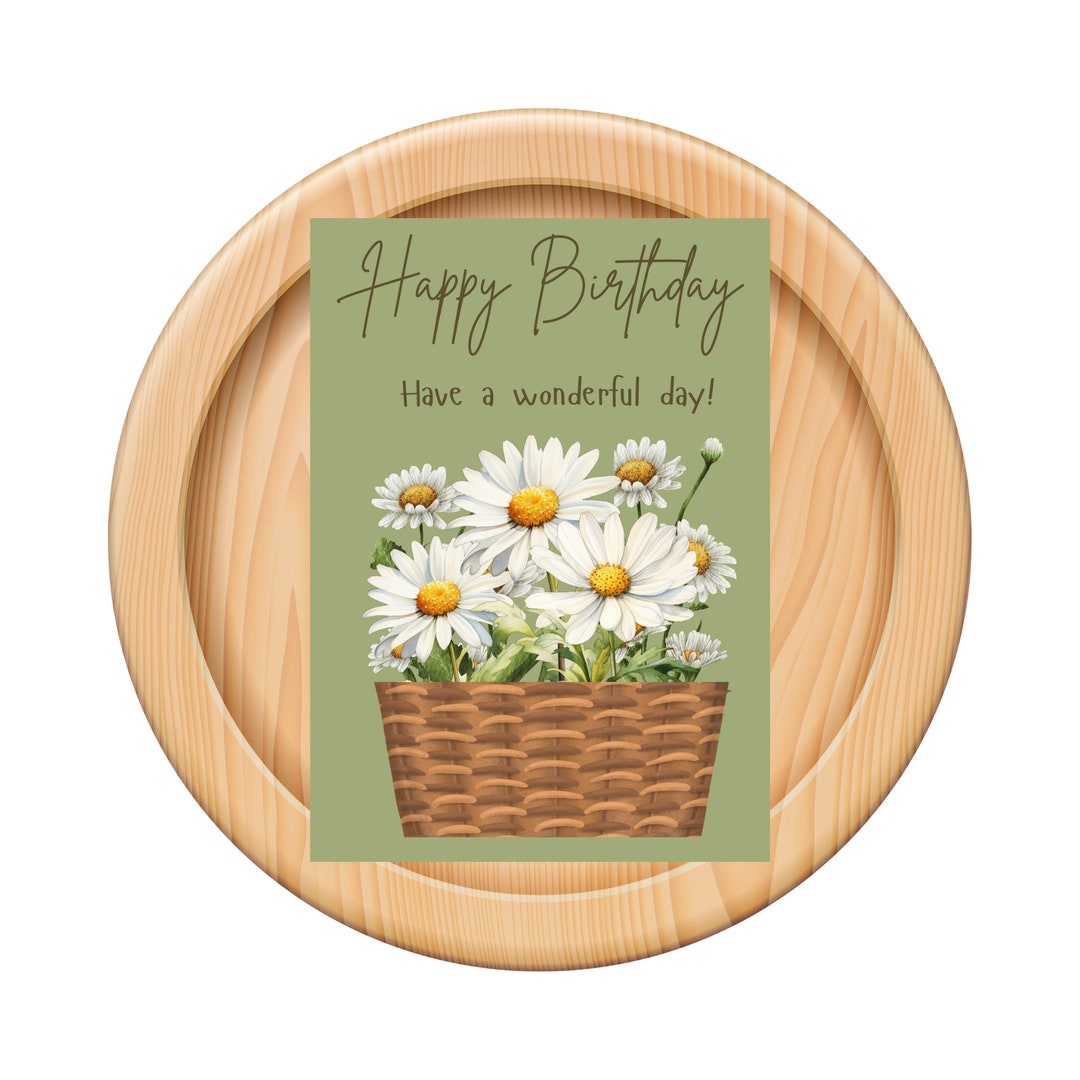Birthday Card for Her, Daisy Birthday Card, Birthday Printable Card ...