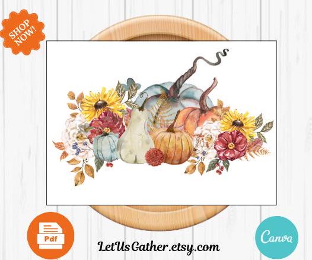 Sunflower Fall Note Card, Watercolor Greeting Cards, Seasonal Blank ...