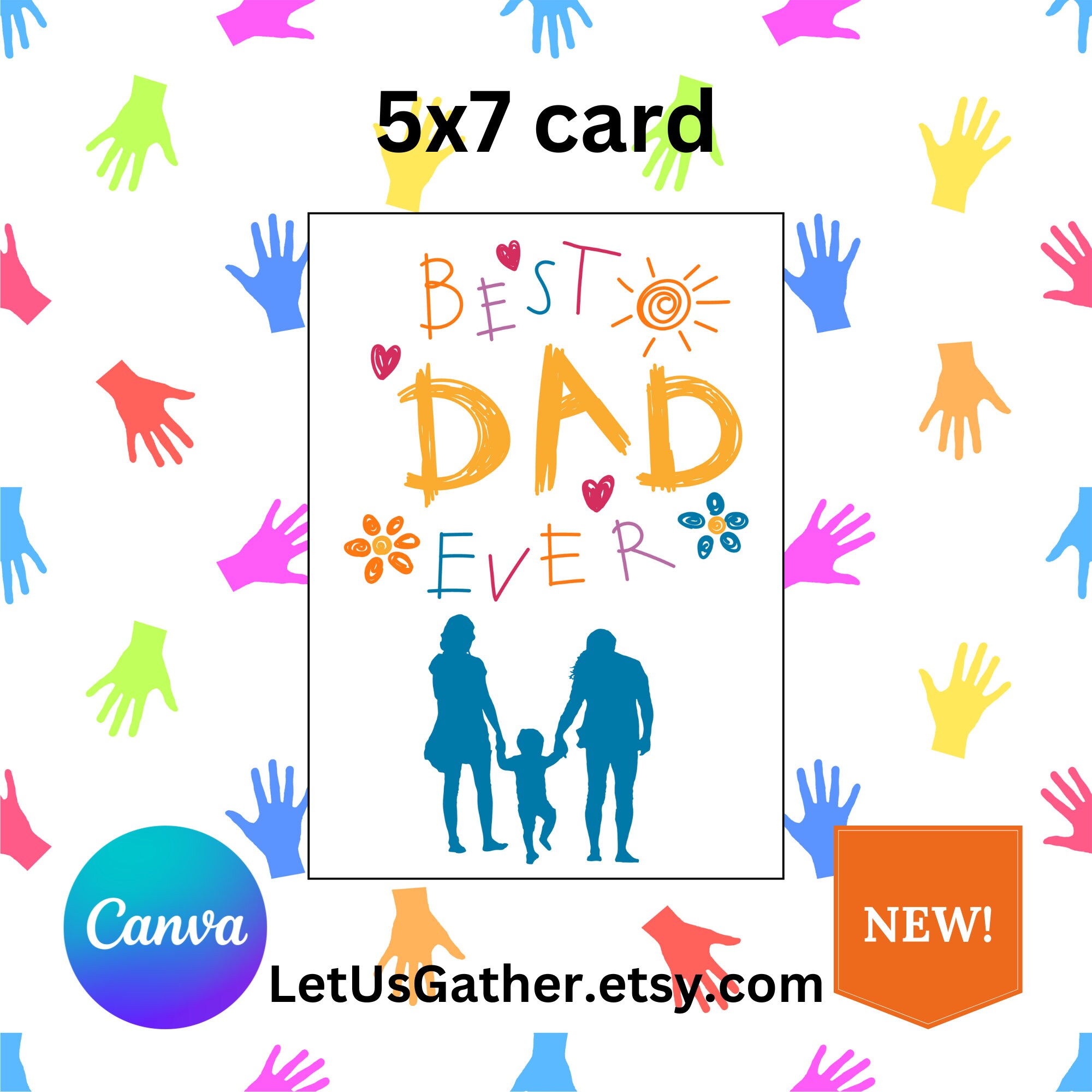 Father's Day Card, Best Ever Dad Card, Printable Card, Custom Card for ...