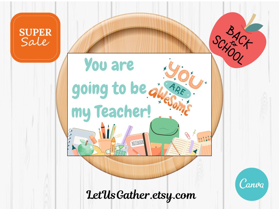 Back to School Teacher Card, Printable Apple Tree Greeting (PDF Pattern ...