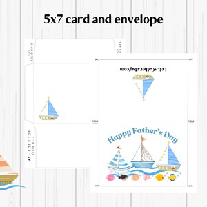 Sailboat Card for Dad, Father's Day Card, Printable Card, Custom Card ...