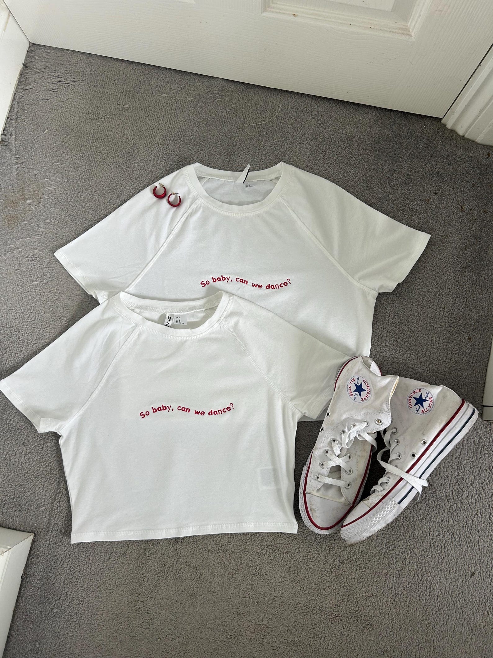 Custom Lyrics/phrase Embroidered T-shirt or Baby Tee - Etsy UK